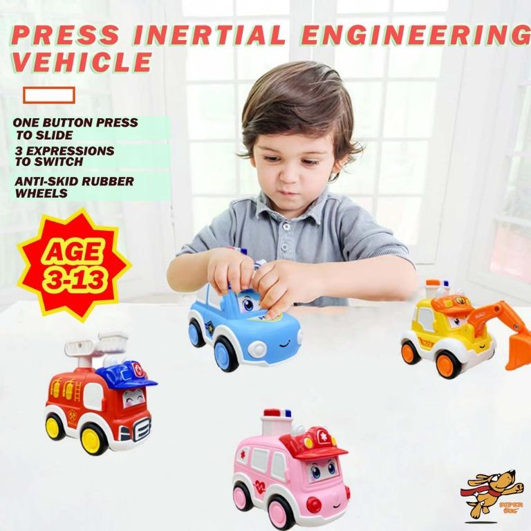 Press Inertia Face Changing Kids Toy Car Cartoon Puzzle Children Pull ...