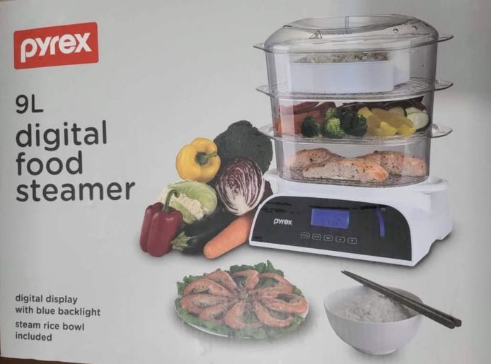 Pyrex Digital Food Steamer 9L, TV & Home Appliances, Kitchen Appliances ...