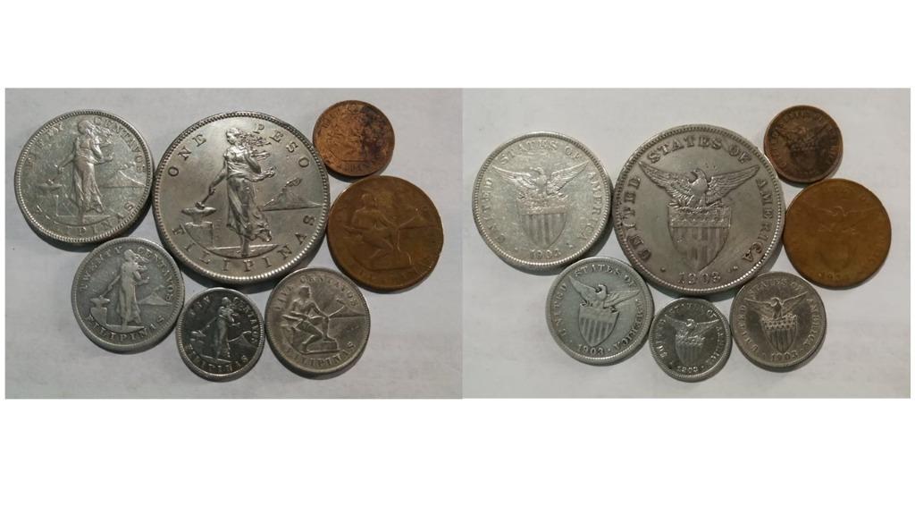 Rare Set of 7Pcs 1903 USPI Coin Collection "1 Piso thru Half Centavo ...