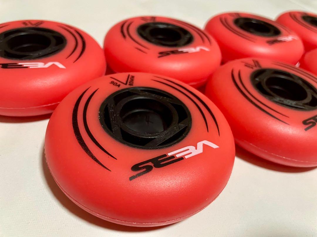 Red Inline Wheels 80mm 90A, Sports Equipment, Sports & Games, Skates ...