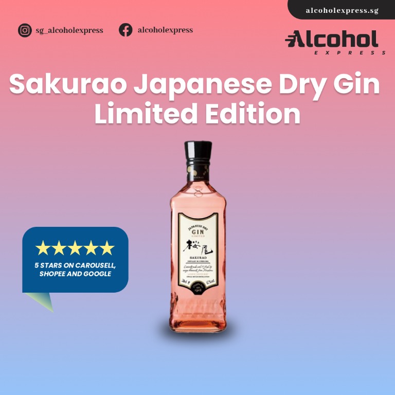 Sakurao Japanese Dry Gin Limited Edition 700ml, Food & Drinks ...