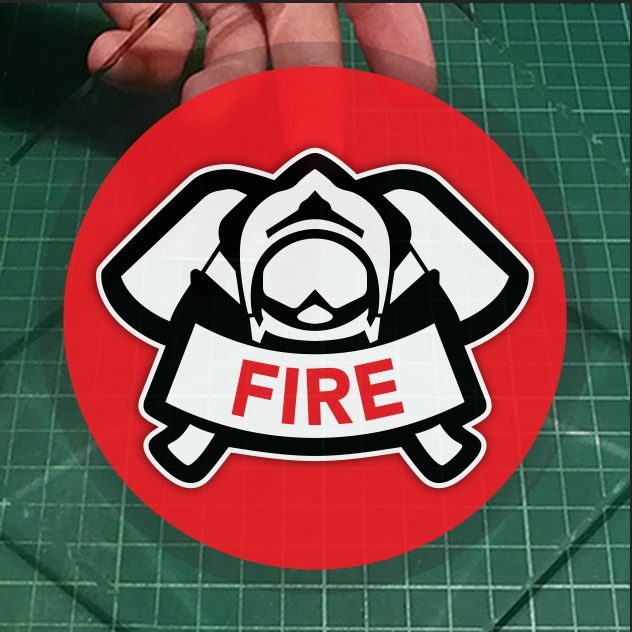 SCDF FIRE badge Static Cling Car Decal . 11cm overall diameter . Free ...