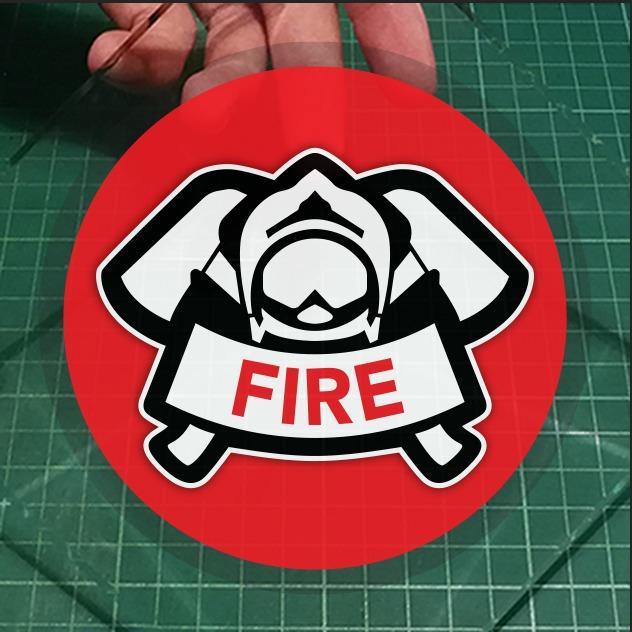 SCDF FIRE badge Static Cling Car Decal . 11cm overall diameter . Free ...