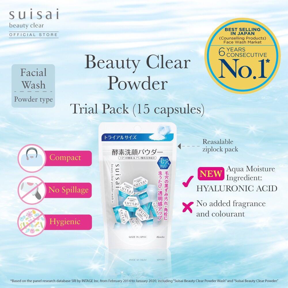 Suisai Beauty Clear Powder Wash N 15s & Black Powder Wash Trial 15s, Beauty & Personal Care ...