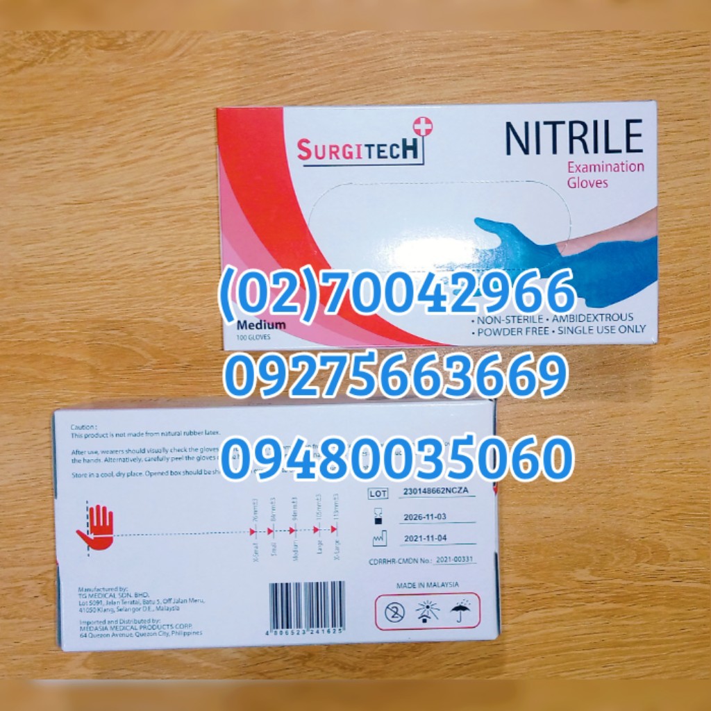 SURGITECH NITRILE GLOVES, Health & Nutrition, Medical Supplies & Tools ...