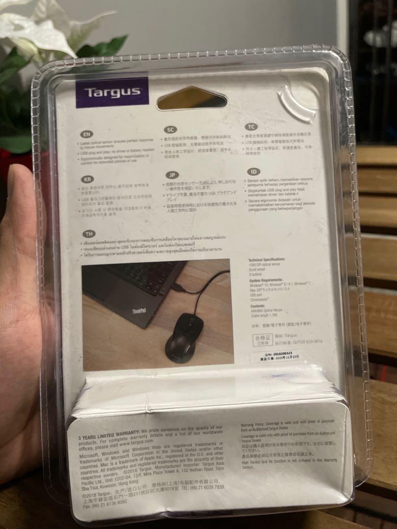 Targus u660 usb optical mouse, Computers & Tech, Parts & Accessories ...