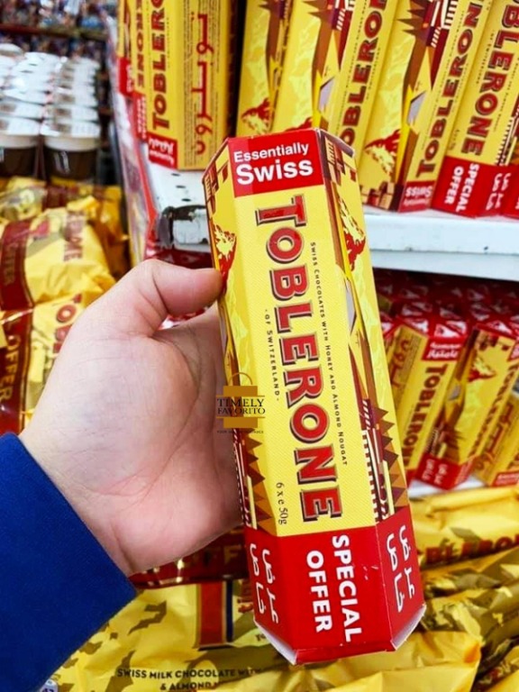 Toblerone Swiss Chocolate Milk 50g x 6 bars, Food & Drinks, Packaged ...