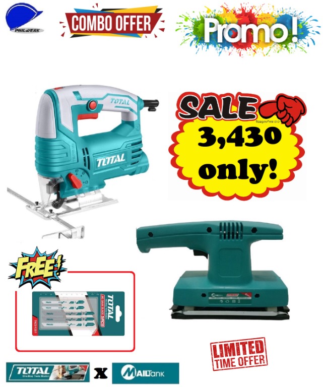 TOTAL JIGSAW 570W & Mailtank Belt Sander 220W free jigsaw blade ...