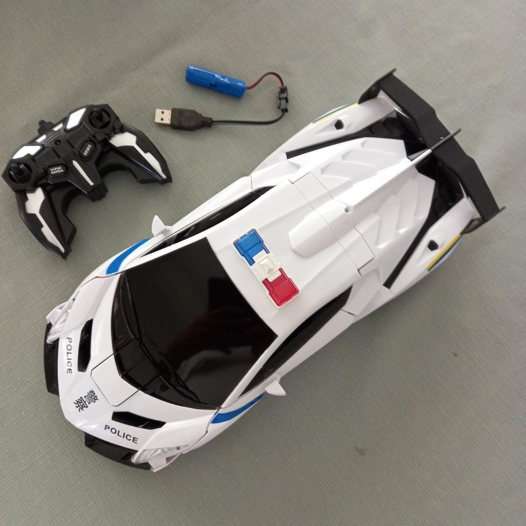 Transformer Remote Controlled Toy Police Car with 2 batteries, Hobbies ...