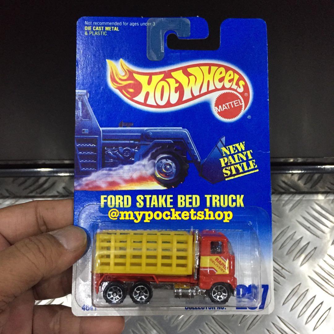 Motors Toys And Hobbies Hot Wheels Red Ford Stake Bed Truck 1 64 Scale