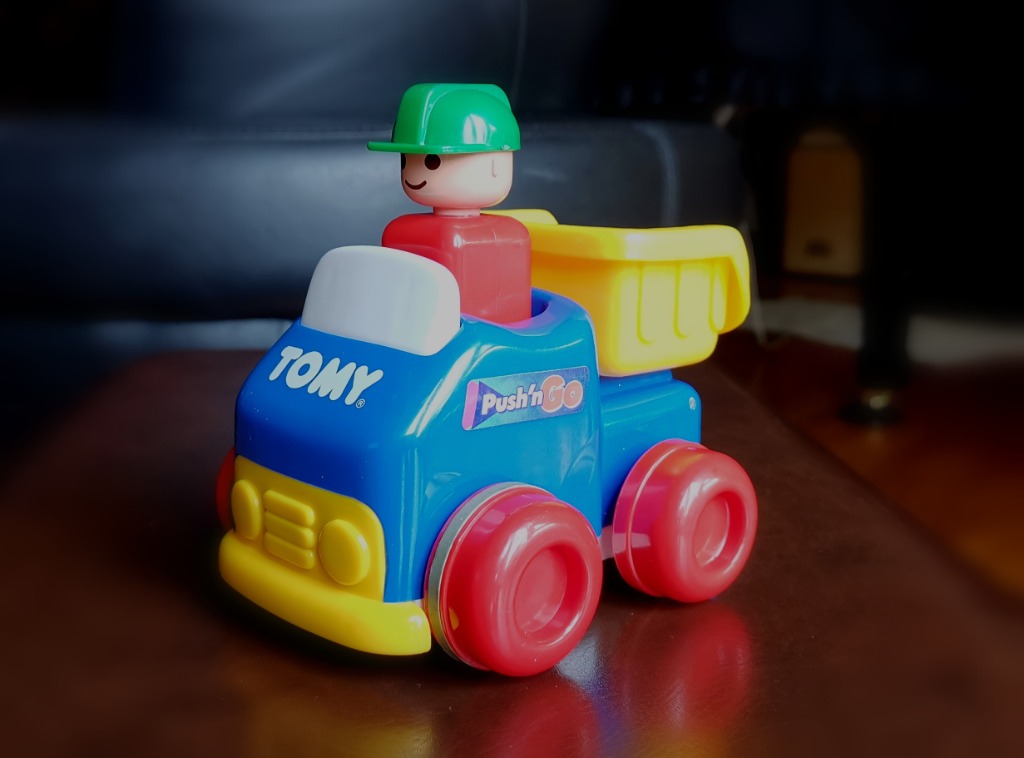 Vintage Tomy Push 'N Go Dump Truck with figure 5" Long 1991 ...