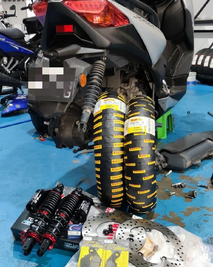 Xmax Tyre YSS Absorber Disc Brake pad, Motorcycles, Motorcycle ...