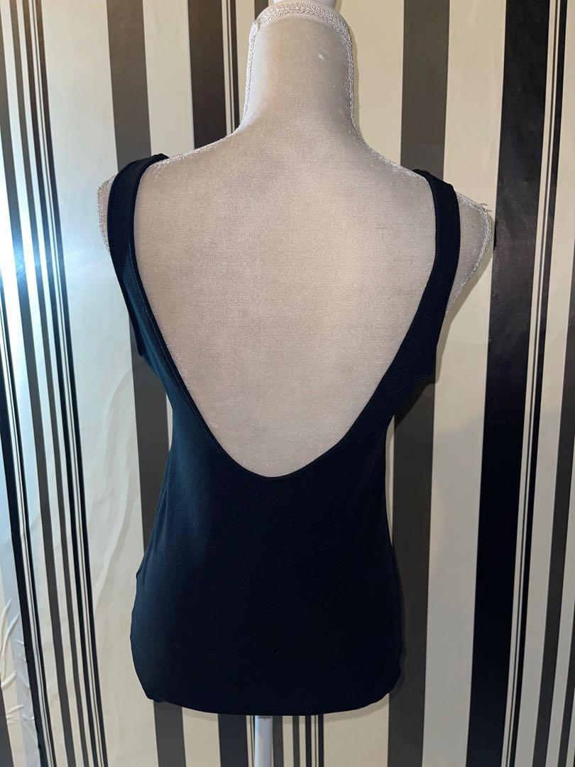 Zara black basic top low back, Women's Fashion, Tops, Sleeveless on ...
