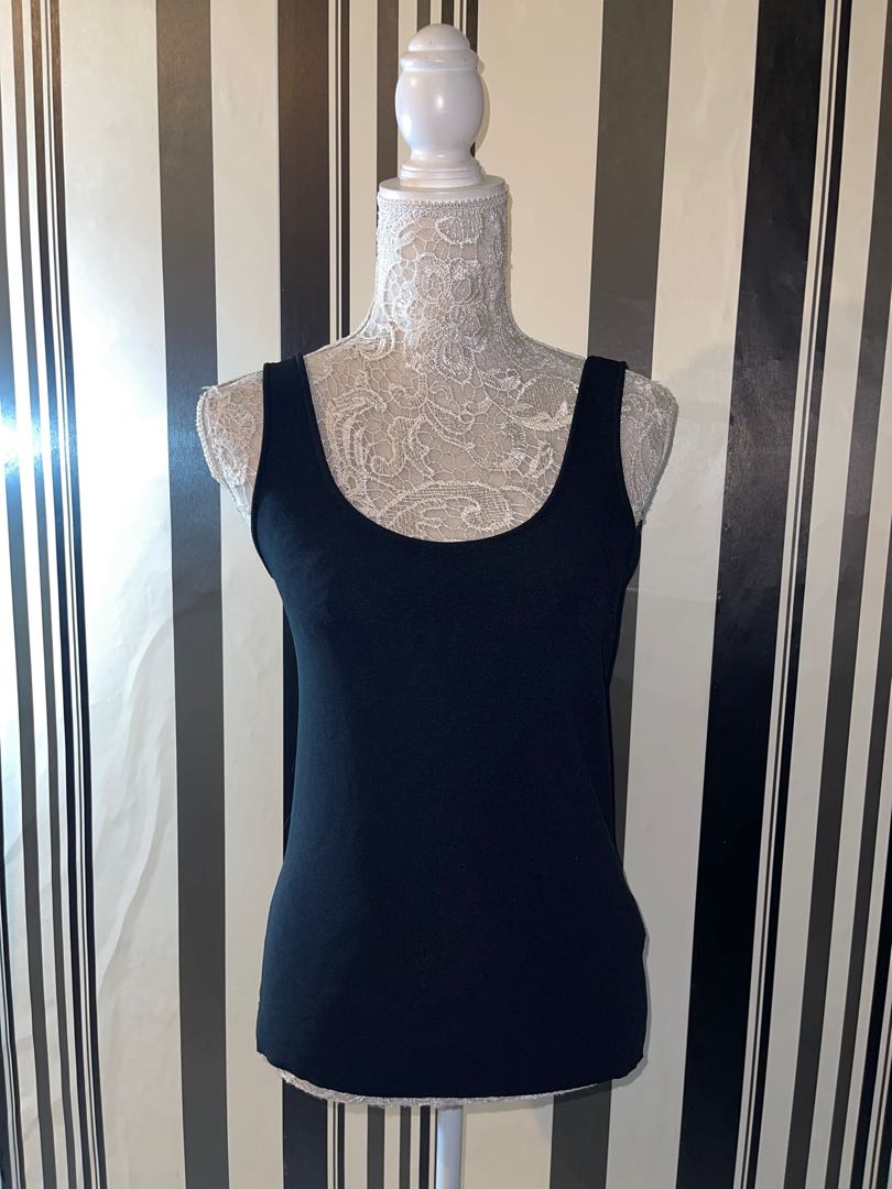 Zara black basic top low back, Women's Fashion, Tops, Sleeveless on ...