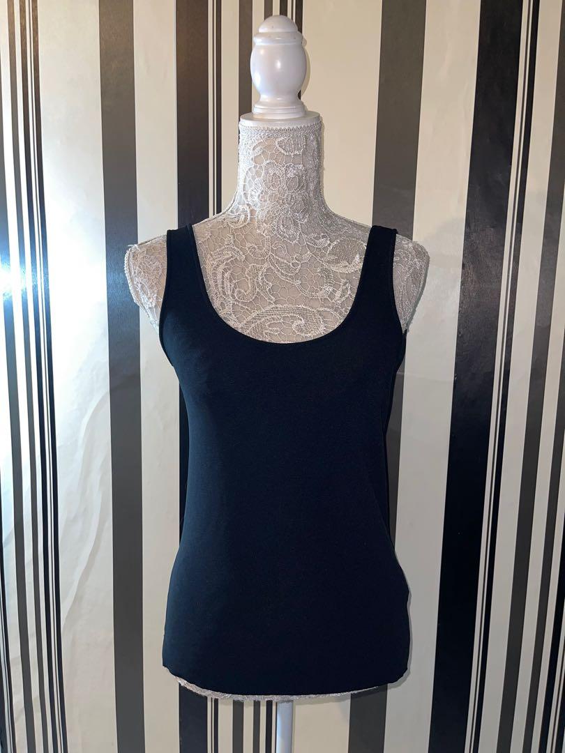 Zara black basic top low back, Women's Fashion, Tops, Sleeveless on ...
