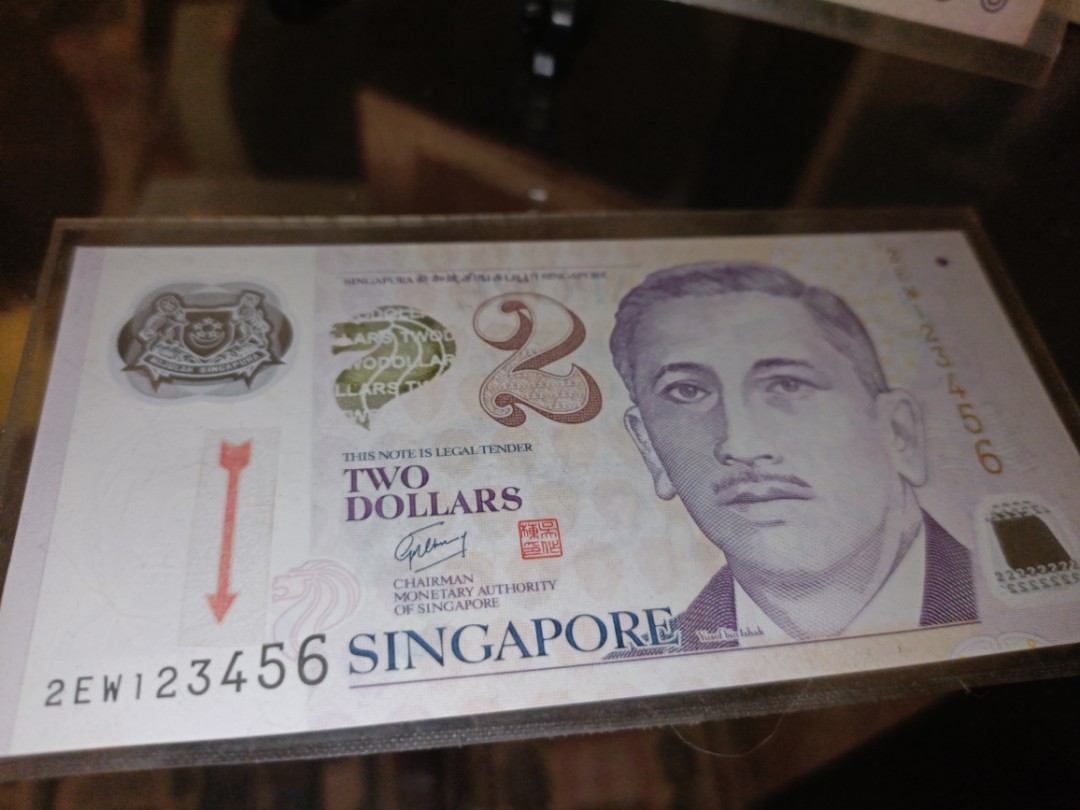 $2 banknote with serial number 123456, Hobbies & Toys, Memorabilia ...