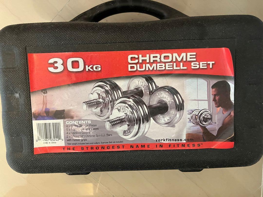 30kg dumbbell set, Sports Equipment, Exercise & Fitness, Weights & Dumbbells on Carousell