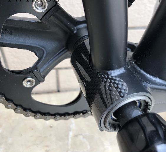 ** Bottom Bracket Protector Carbon Fiber Glossy Black 3M Sticker 2.2g ...