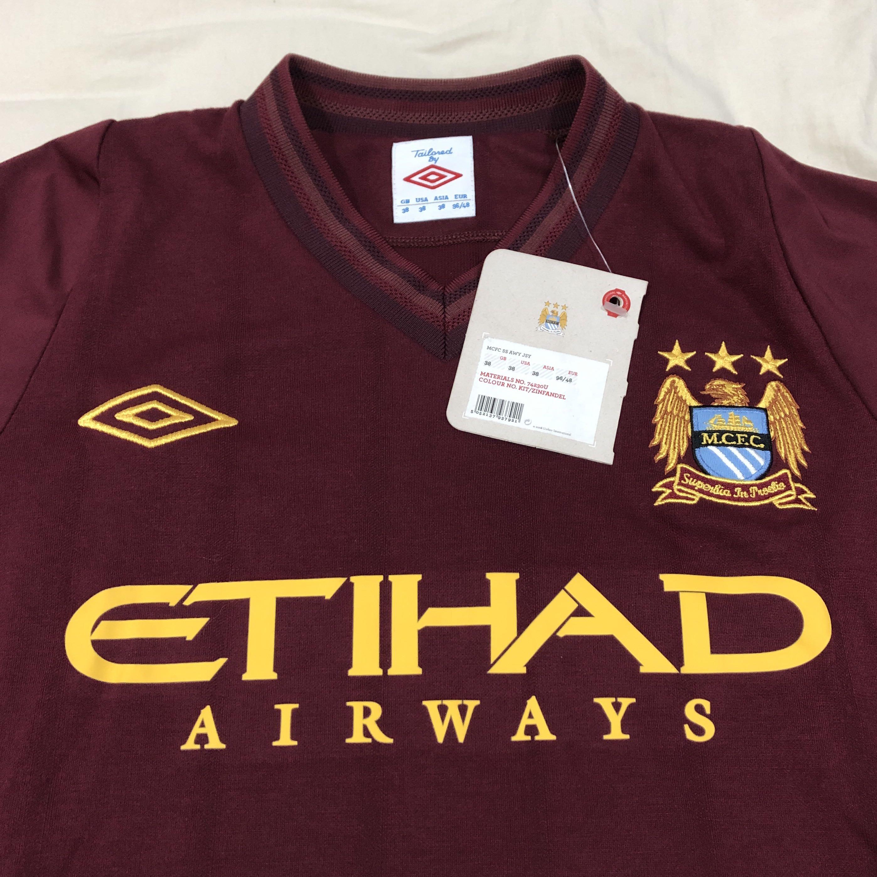 Authentic Manchester City MCFC umbro BNWT Away football soccer jersey, Men's Fashion, Tops ...