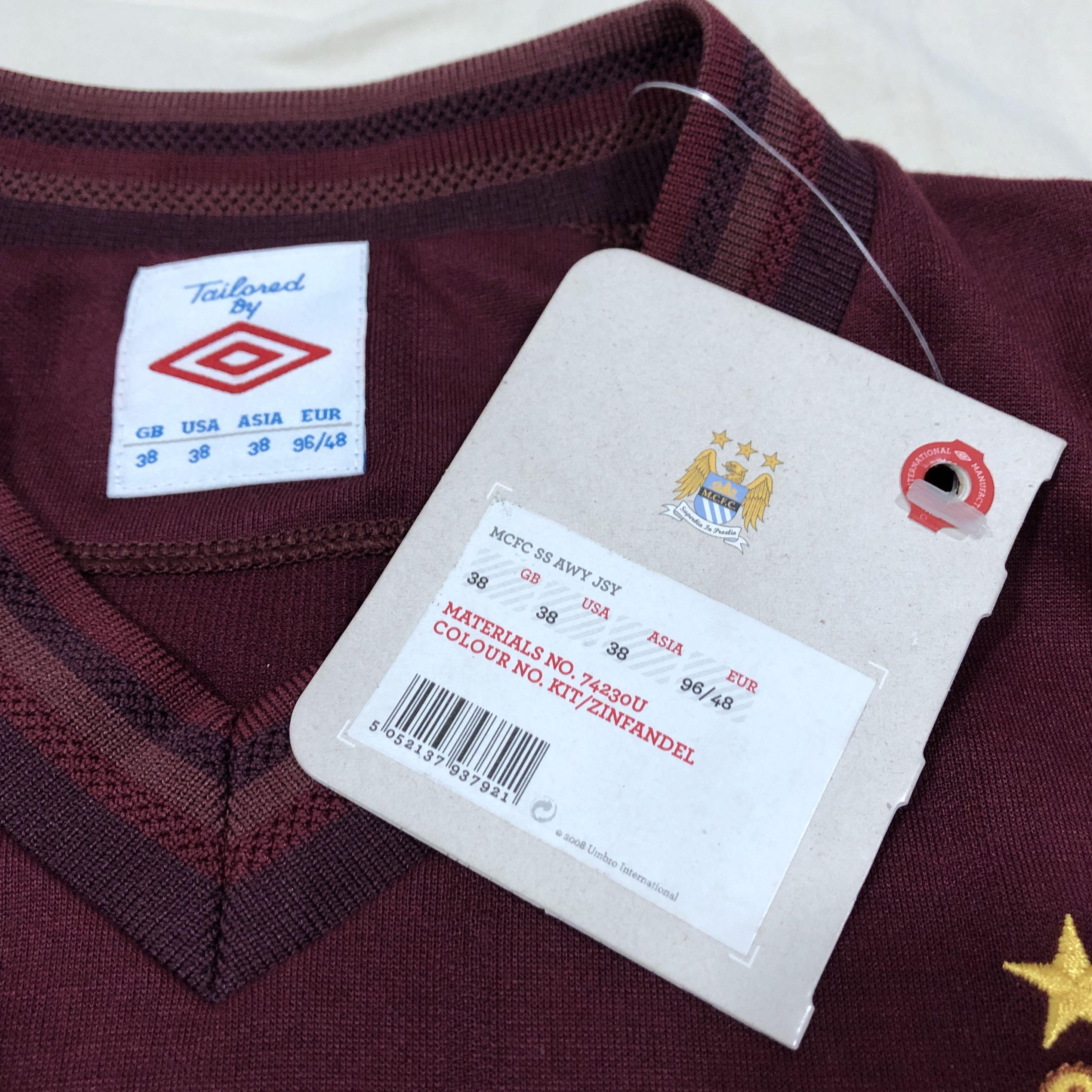 Authentic Manchester City MCFC umbro BNWT Away football soccer jersey, Men's Fashion, Tops ...