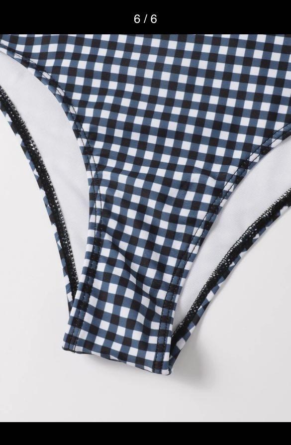Bikini Set (Blue Checkered), Women's Fashion, Swimwear, Bikinis ...