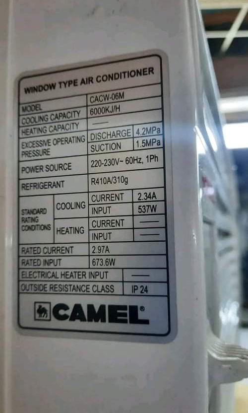 Camel Window type aircon .5hp inverter grade, TV & Home Appliances, Air ...
