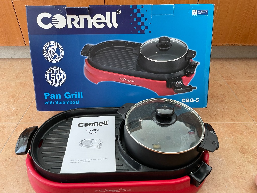 Cornell Pan Grill with steamboat, Furniture & Home Living, Kitchenware ...