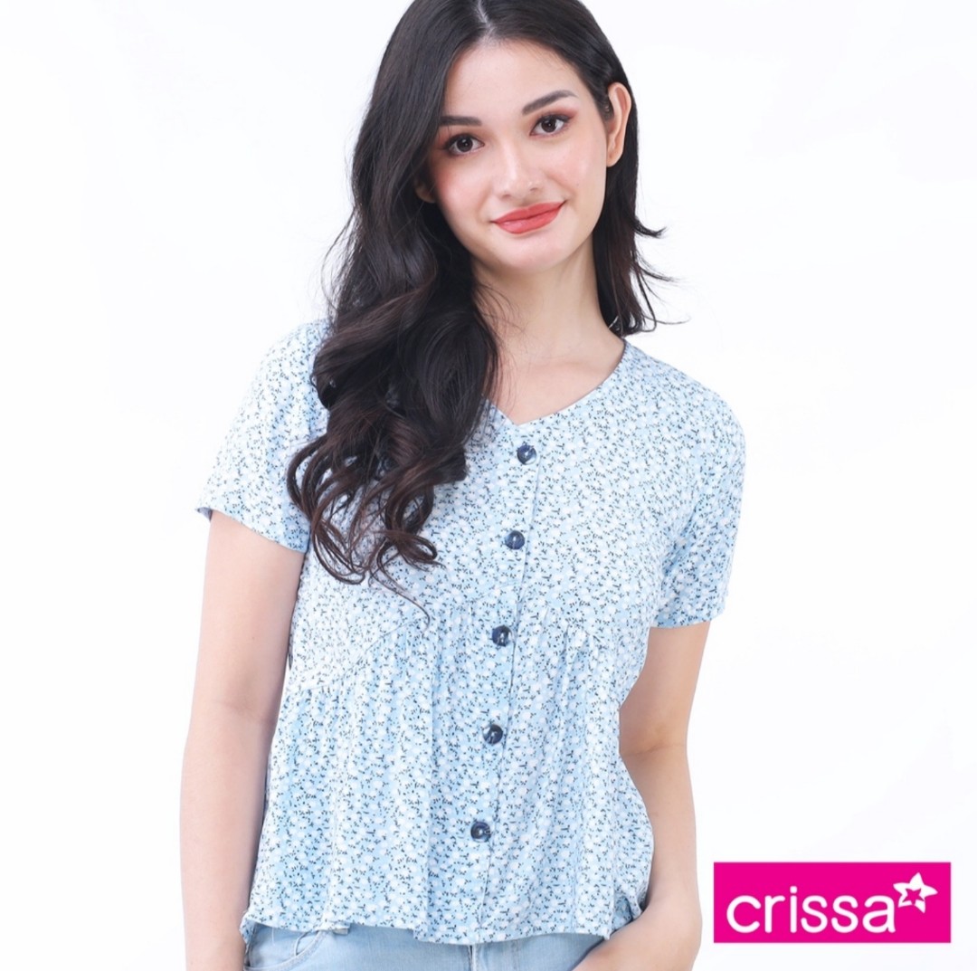 CRISSA BLUE TOP BRAND NEW, Women's Fashion, Tops, Blouses on Carousell