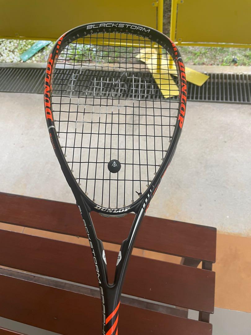 Dunlop blackstorm graphite 2.0 squash racket with cover, Sports ...
