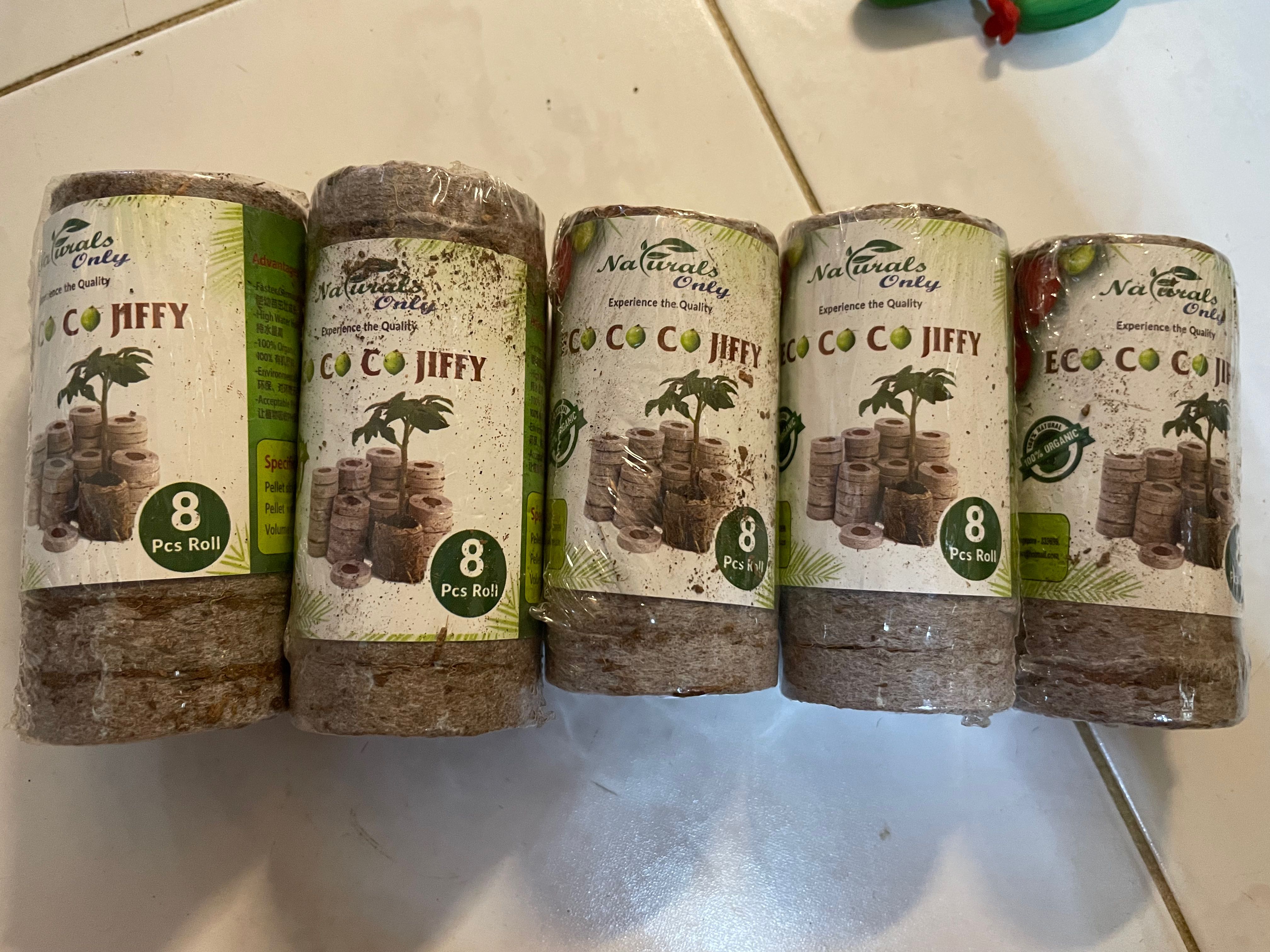 Eco coco jiffy (8pcs per roll), Furniture & Home Living, Gardening, Garden Soil & Fertilisers on ...