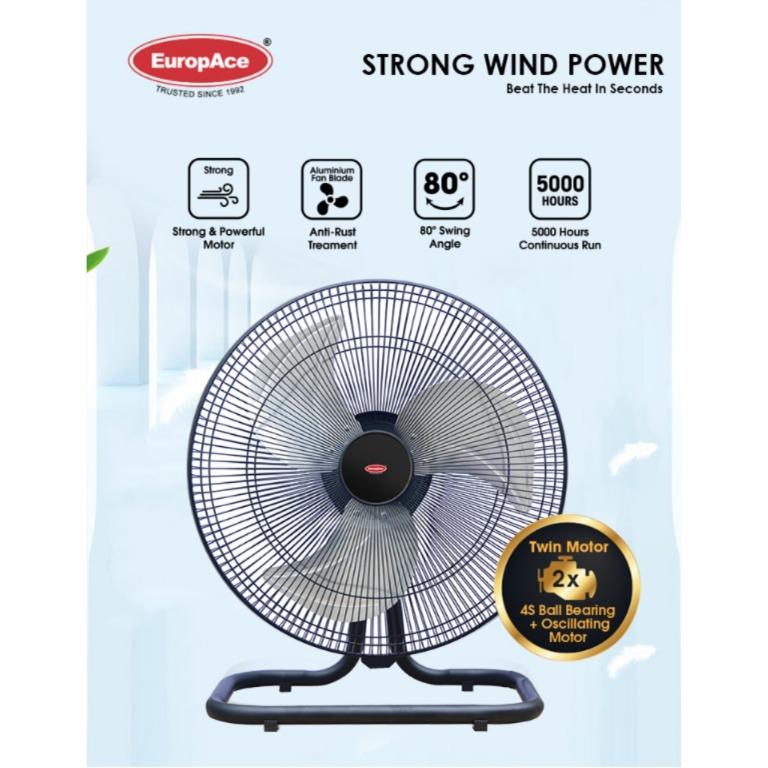 Europace EPF 2183U 18" Twin Turbo Power Floor Fan, Furniture & Home ...