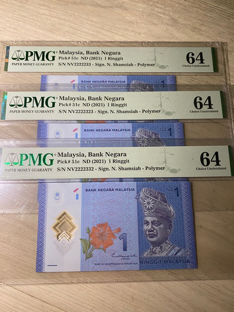 3 pcs RM1 fancy numbers with PMG grading., Hobbies & Toys, Memorabilia ...
