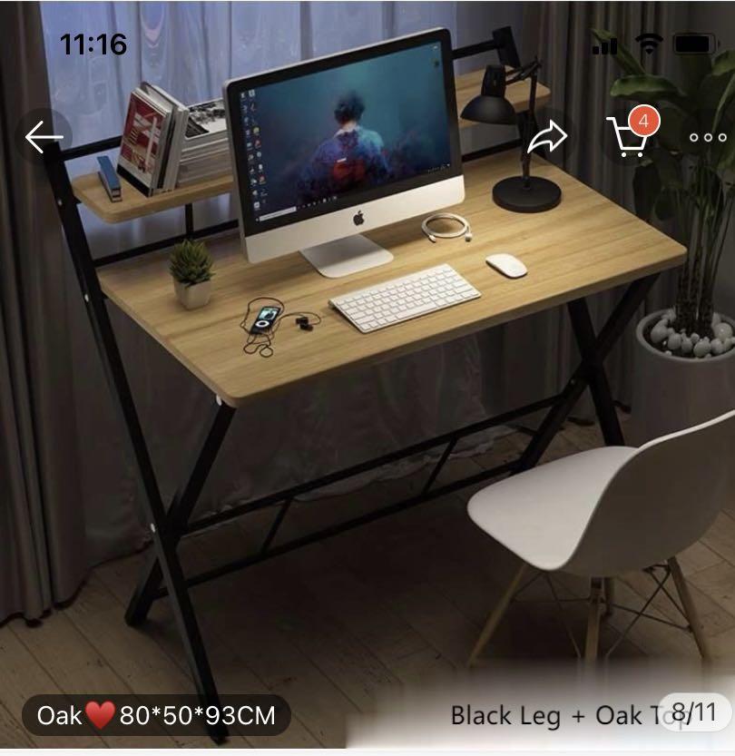 FOLDABLE COMPACT TWO-TIER COMPUTER TABLE, Furniture & Home Living ...