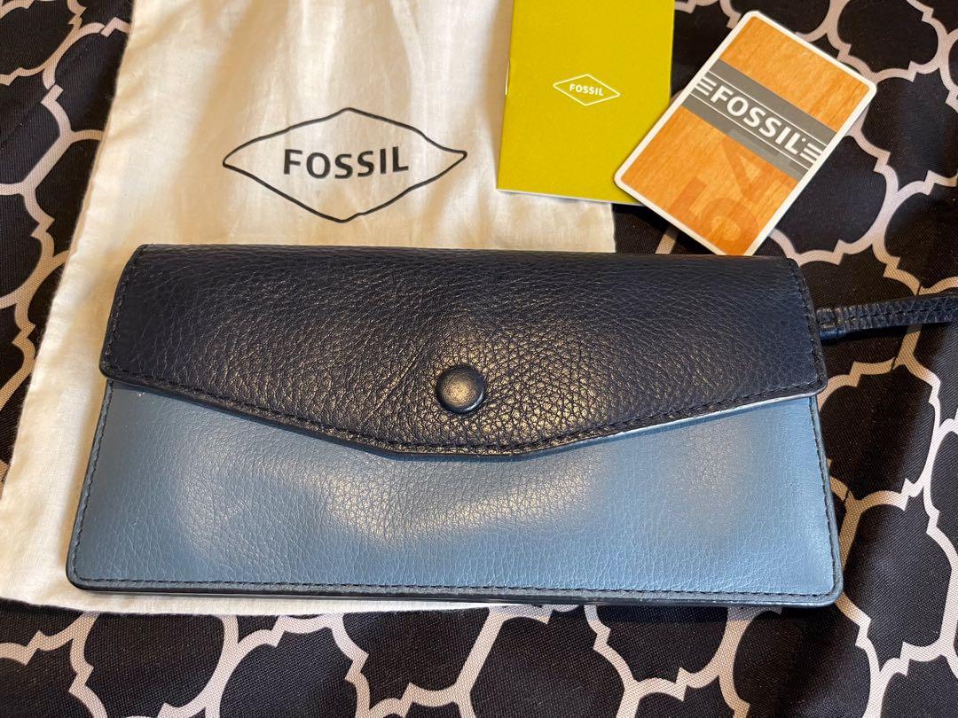 Fossil blue leather long wallet, Women's Fashion, Bags & Wallets ...