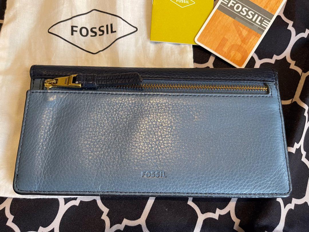 Fossil blue leather long wallet, Women's Fashion, Bags & Wallets ...