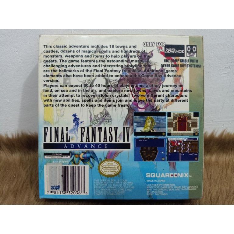 Gameboy Advance GBA Final Fantasy IV Advance, Video Gaming, Video Games ...