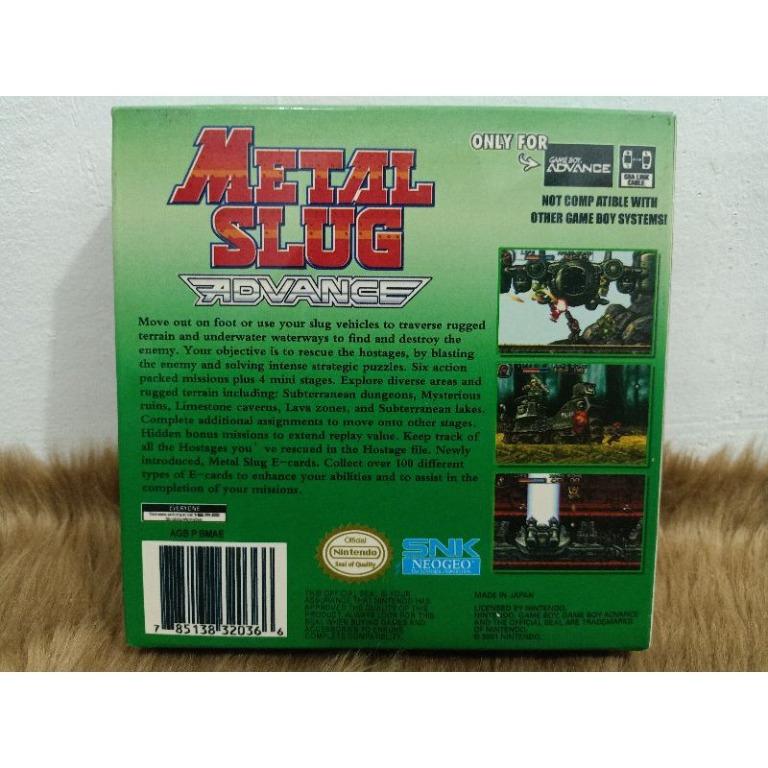 Gameboy Advance GBA Metal Slug Advance, Video Gaming, Video Games ...