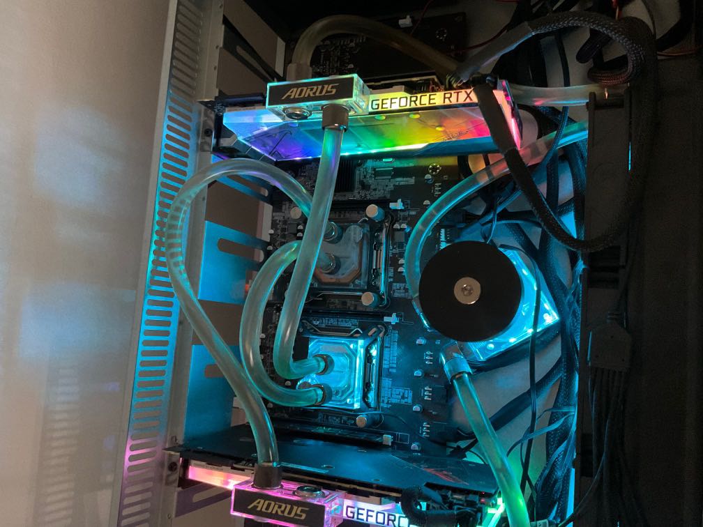 Dual GPU RTX 3090 Gigabyte waterforce mining whole set with EKWB liquid ...