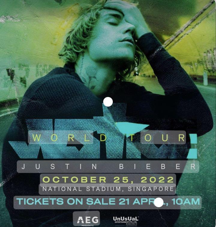 Justin Bieber Justice World Tour, Tickets & Vouchers, Event Tickets on ...