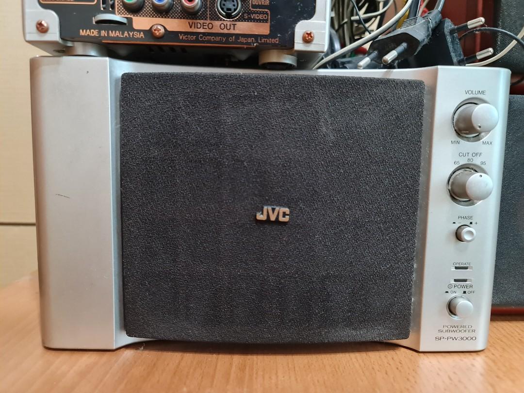 JVC EX-D5 DVD w Wood cone Speakers & SP-PW3000 Subwoofer System, Audio, Other Audio Equipment on ...