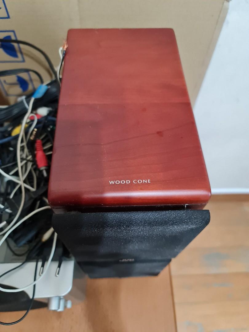 JVC EX-D5 DVD w Wood cone Speakers & SP-PW3000 Subwoofer System, Audio ...