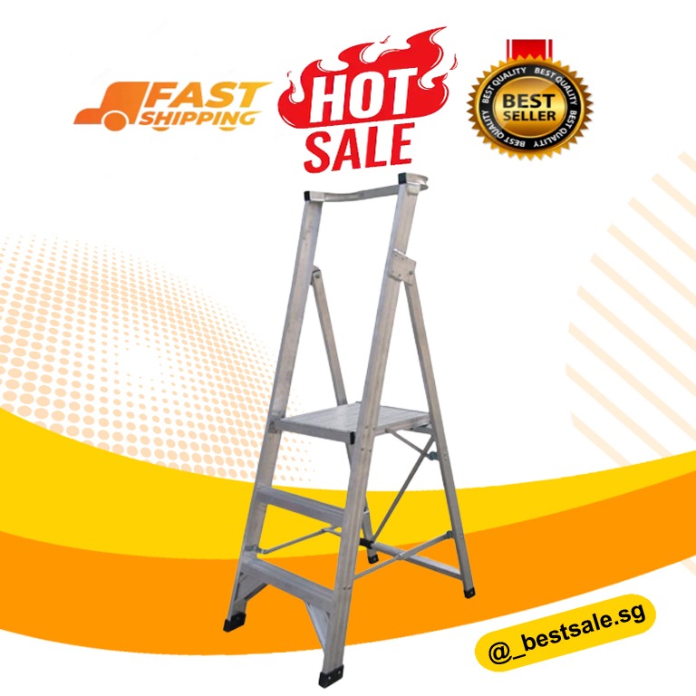 LADDERMENN ALUMINIUM H/D PLATFORM LADDER C/W CHAIN, Furniture & Home ...