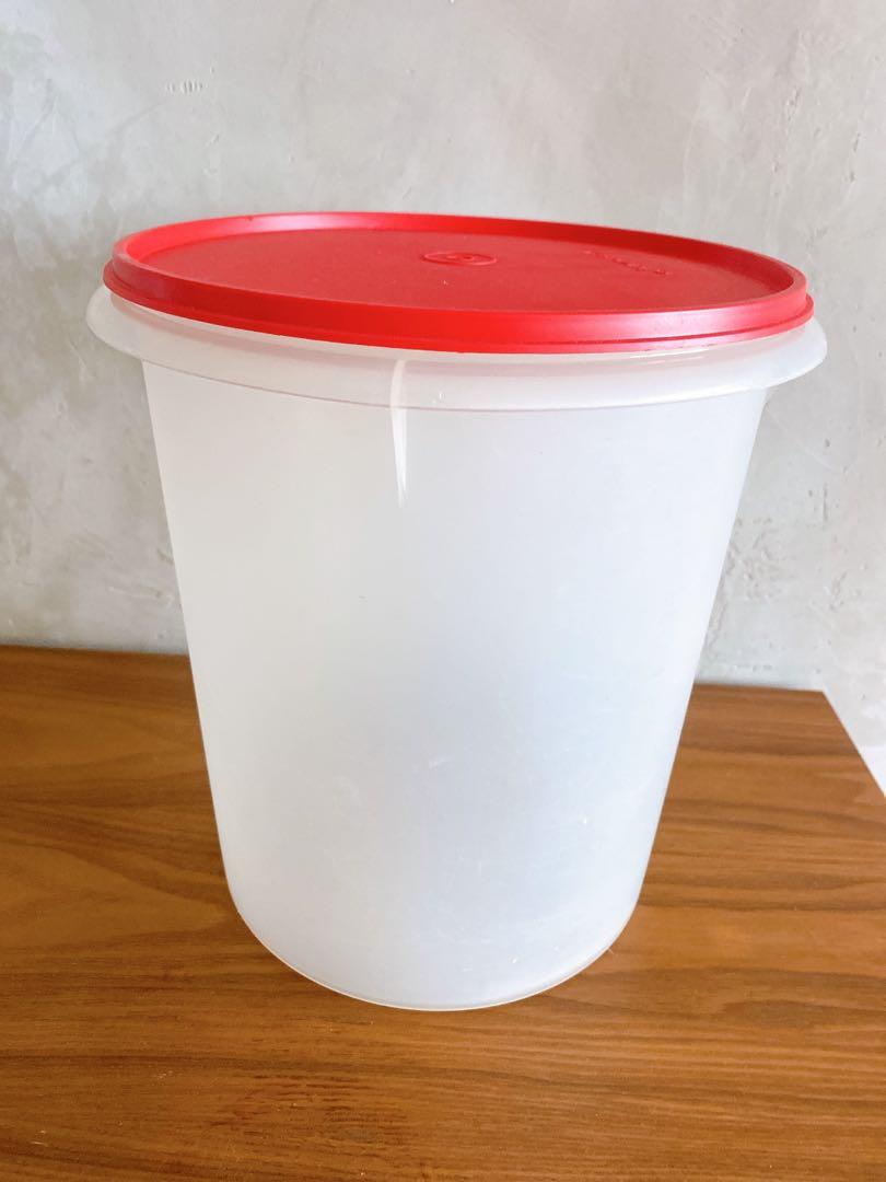 Circular Large red Tupperware Box, Furniture & Home Living, Kitchenware ...