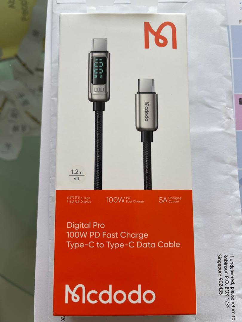 Mcdodo USB C to USB C charging cable, Mobile Phones & Gadgets, Mobile & Gadget Accessories ...