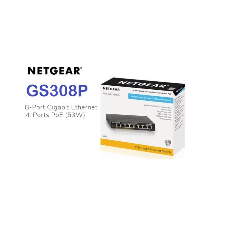 NETGEAR GS308P SOHO 8-port Gigabit Ethernet PoE Switch, Computers ...