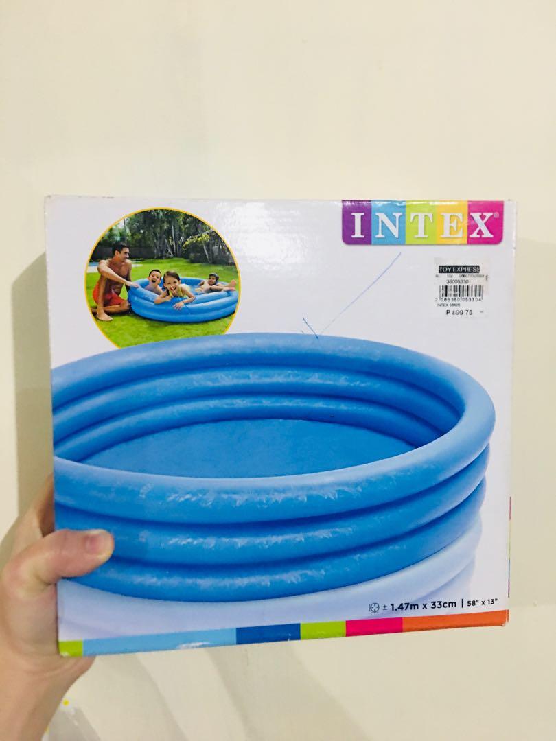 ORIGINAL INTEX ROUND SWIMMING POOL (Blue), Furniture & Home Living ...