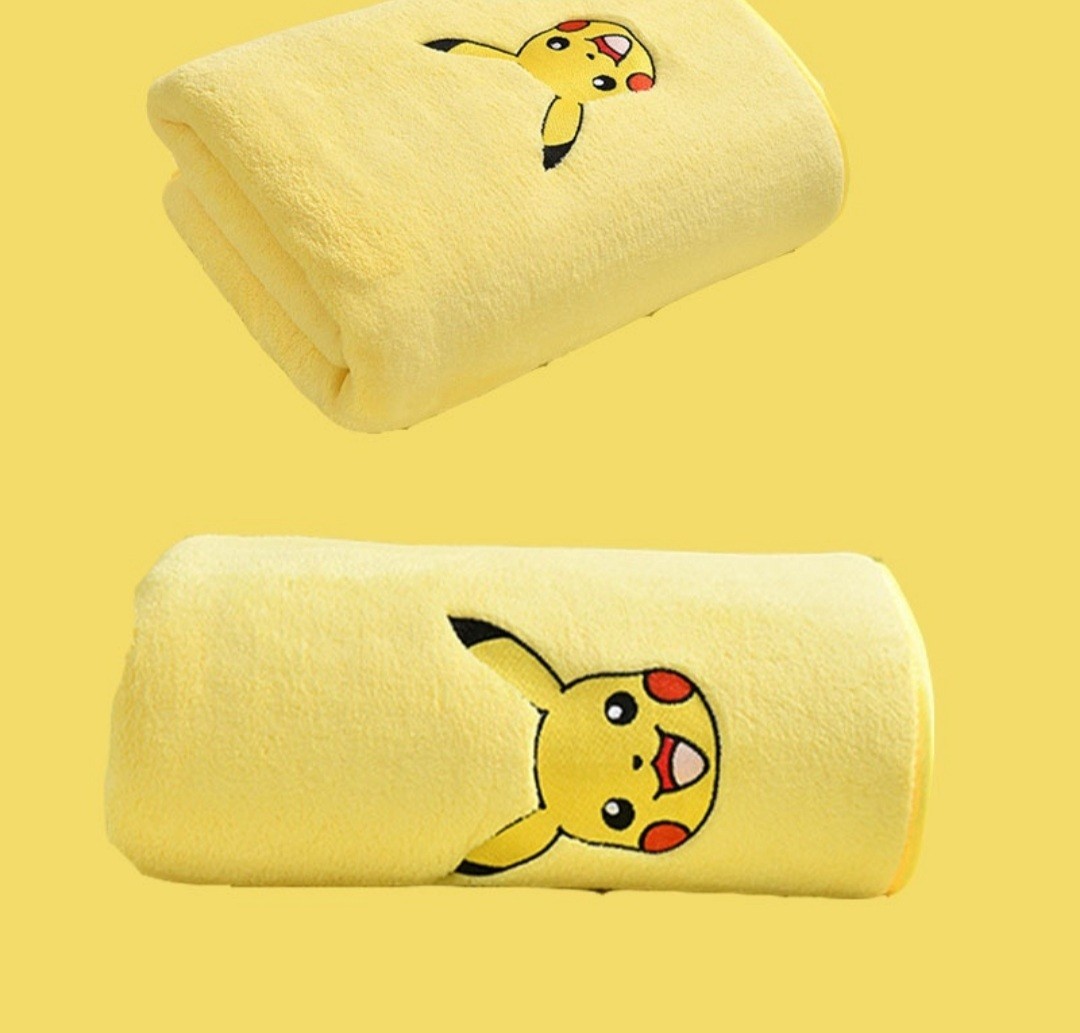 Pokemon yellow Pikachu towel, Furniture & Home Living, Bedding & Towels ...