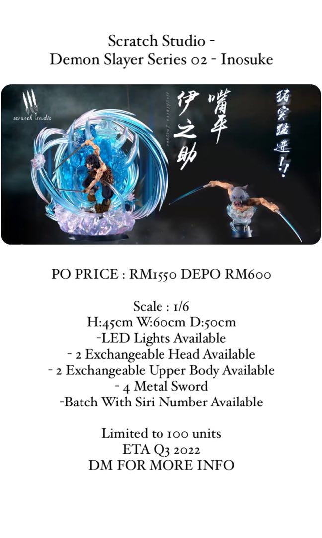 Scratch Studio - Demon Slayer Series 02 - Inosuke, Hobbies & Toys, Toys ...