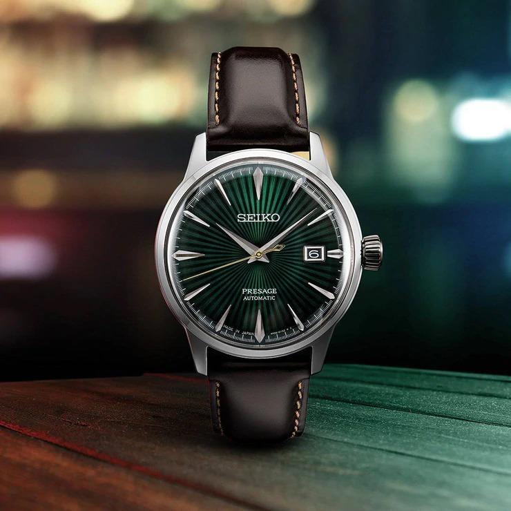 Seiko Presage Mockingbird Cocktail Time Green Dial Formal Dress ...