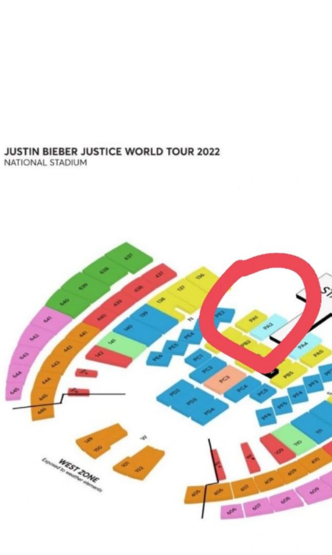 (SG CAT 1) Justin Bieber World Concert 2022- National Stadium ...